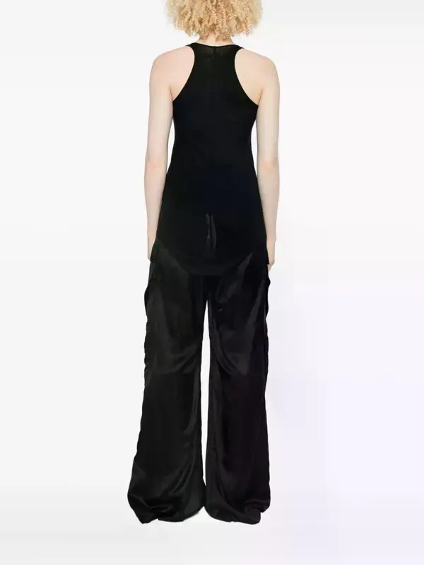 Rick Owens Racer-back Curved-hem Top - Black