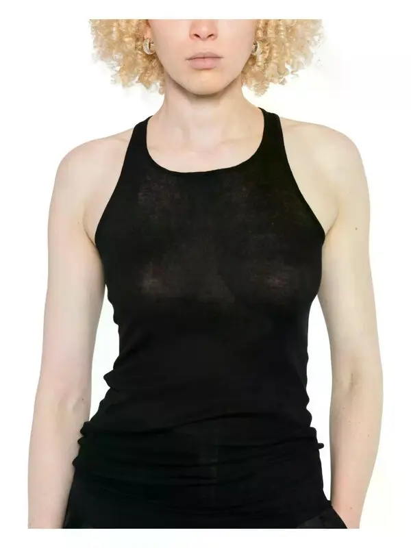 Rick Owens Racer-back Curved-hem Top - Black