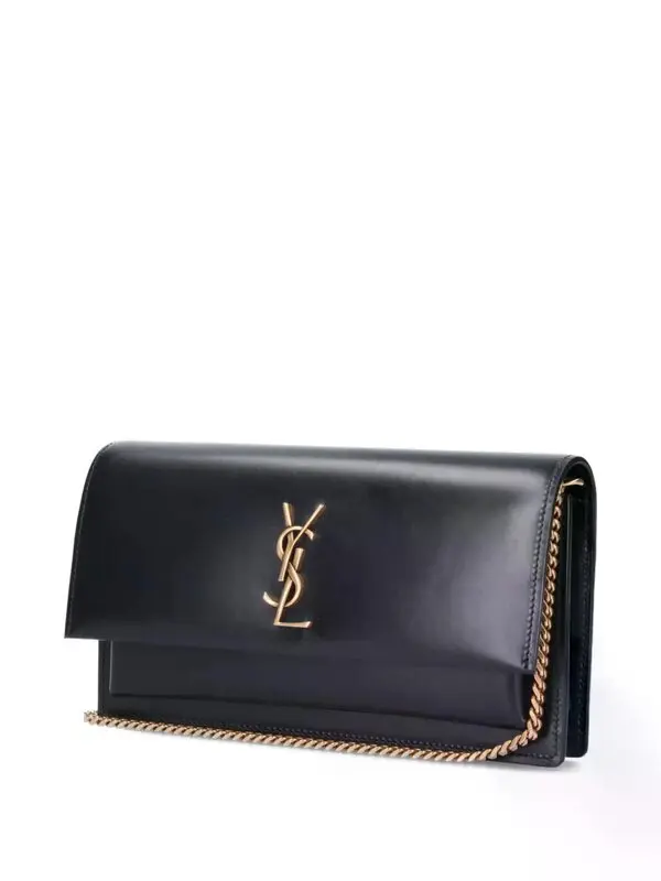 Saint Laurent Logo Plaque Chain-strap Clutch - 000 Black