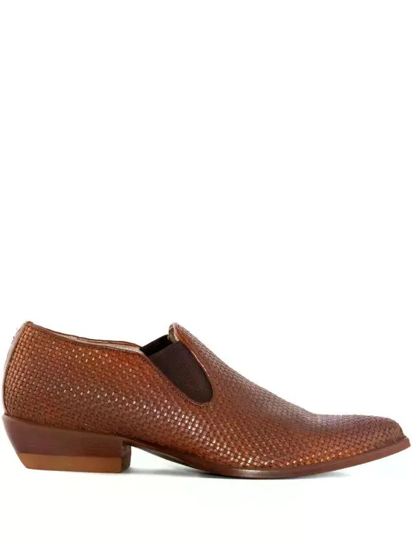 SONORA 30mm Woven Leather Slip-on Boots - Brown