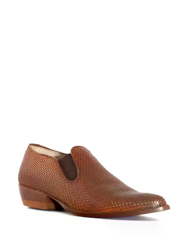 SONORA 30mm Woven Leather Slip-on Boots - Brown