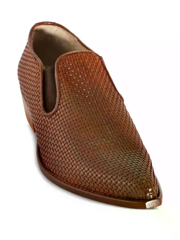 SONORA 30mm Woven Leather Slip-on Boots - Brown