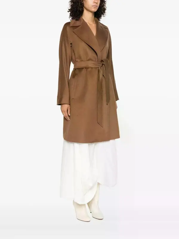 Max Mara Belted Single-breasted Wool Coat - Brown