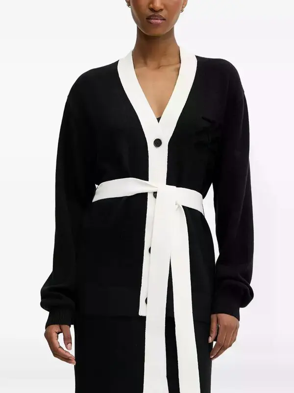 Karl Lagerfeld Contrast-panel Logo Cardigan