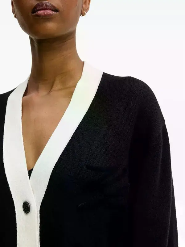 Karl Lagerfeld Contrast-panel Logo Cardigan