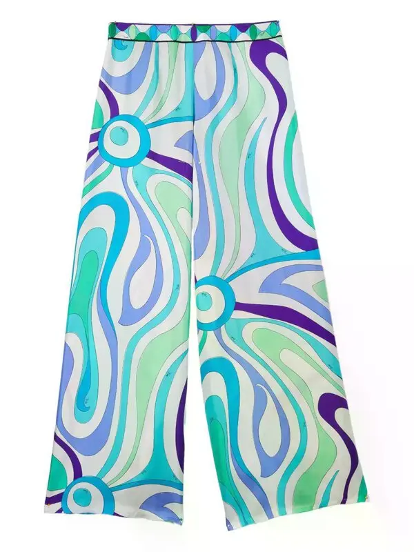 Emilio Pucci Swirl-print Wide-leg Trousers - Purple