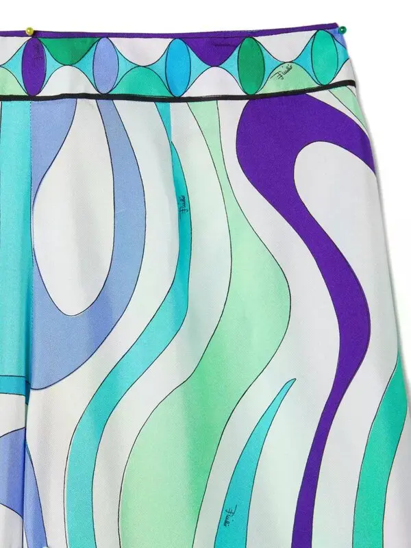 Emilio Pucci Marmo-print Wide-leg Trousers - Purple
