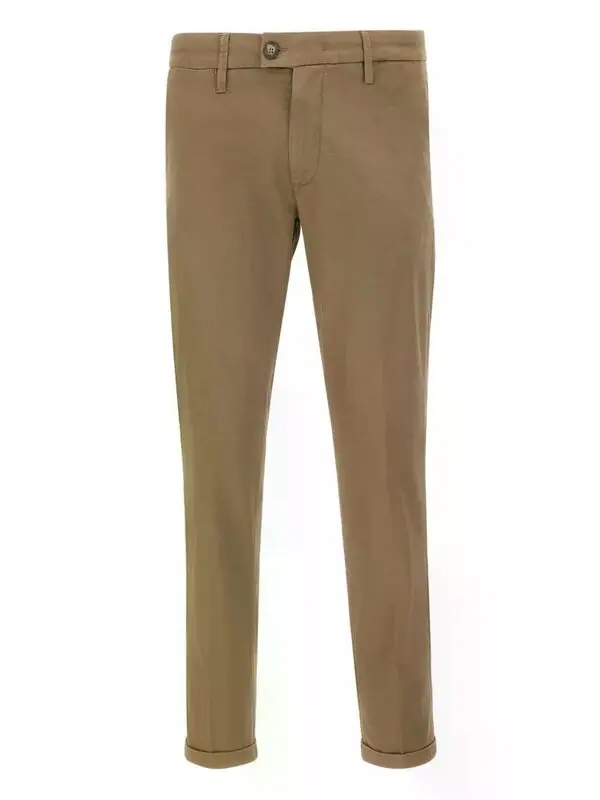 RE-HASH Cuffed Cotton-blend Trousers - Brown