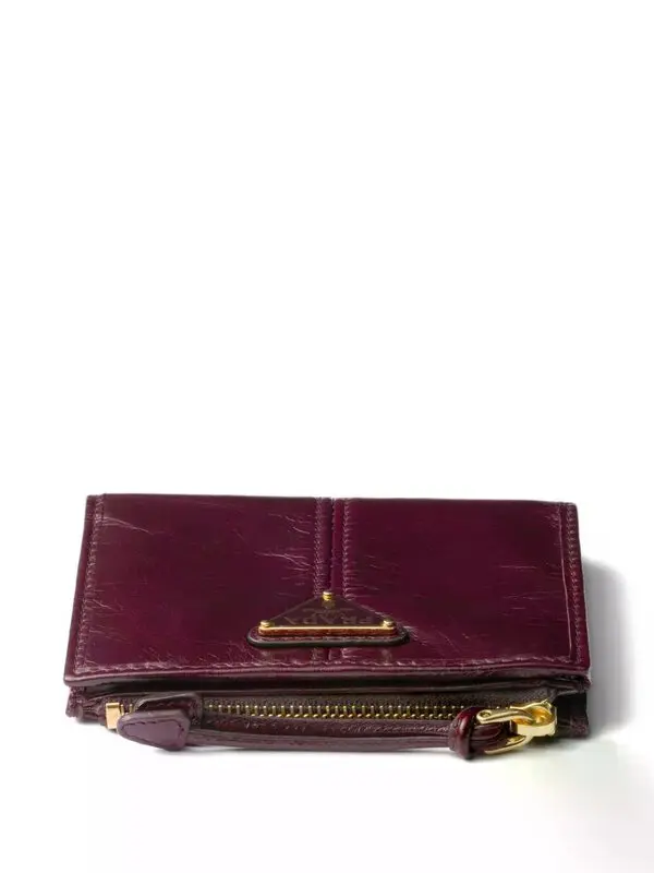Prada Small Zip-pocket Leather Wallet - Red