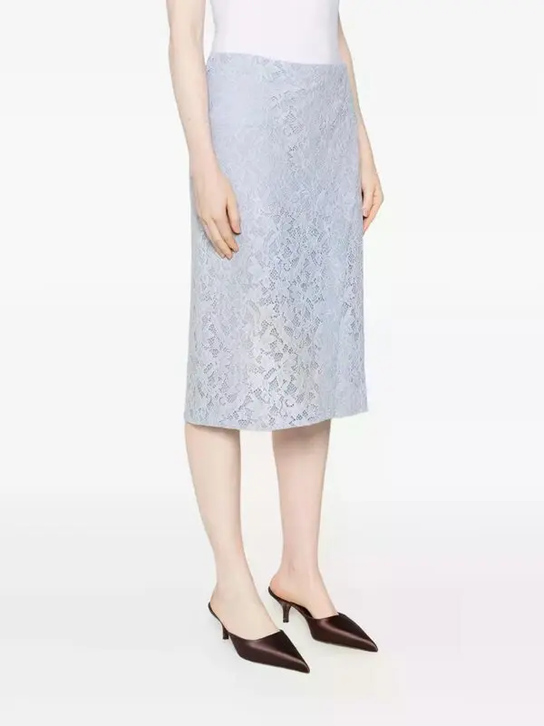 Blumarine Lace Floral Midi Skirt