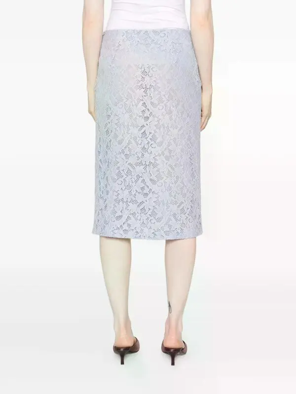 Blumarine Lace Floral Midi Skirt