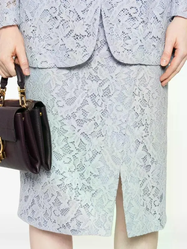 Blumarine Lace Floral Midi Skirt
