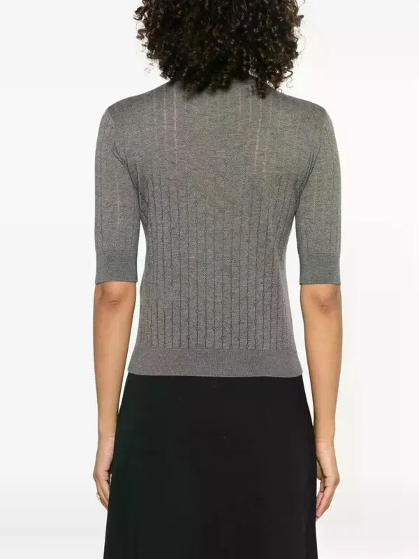 Max Mara Embellished Ribbed Knit Sweater