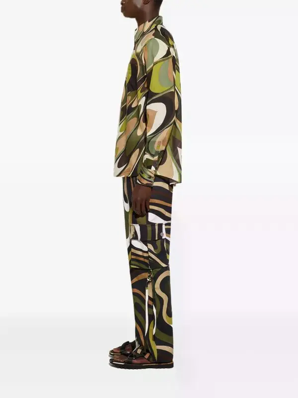 Emilio Pucci Marmo Print Cargo Pants