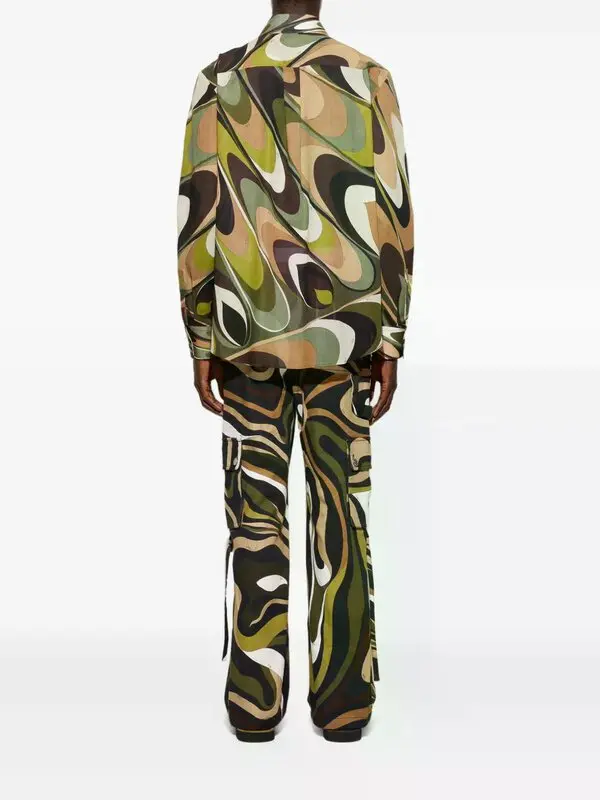 Emilio Pucci Marmo Print Cargo Pants
