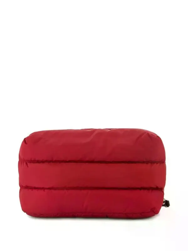 Moncler Quilted Beauty Case With Logo Plaque - Red