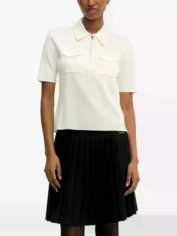 Karl Lagerfeld Zip-front Polo Top
