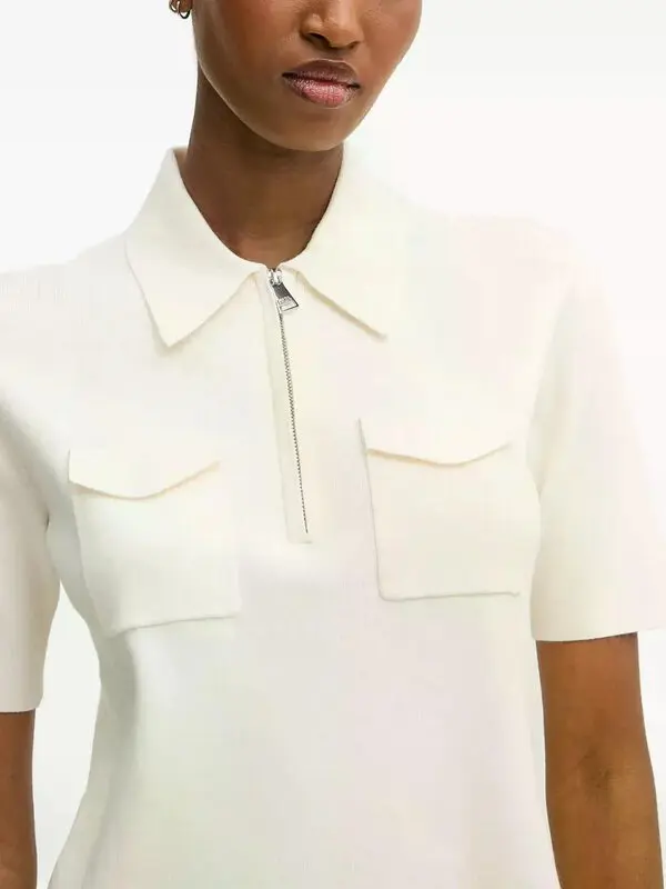 Karl Lagerfeld Zip-front Polo Top