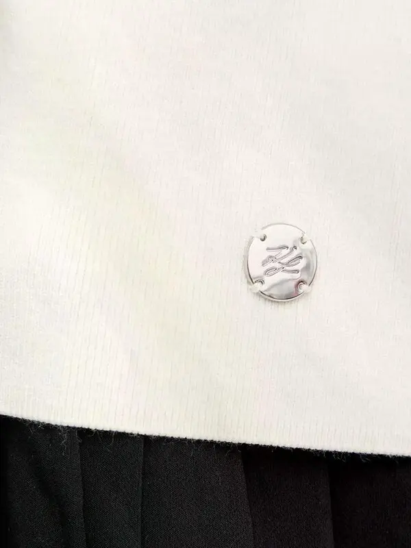 Karl Lagerfeld Zip-front Polo Top