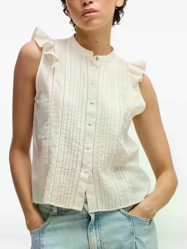 BOSS Ruffle-detail Sleeveless Top