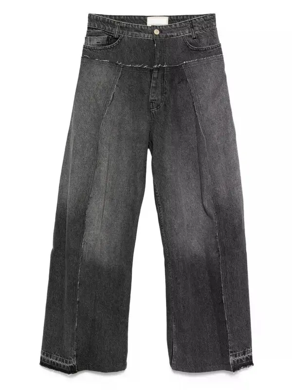 LITKOVSKA Pleated Frayed Jeans