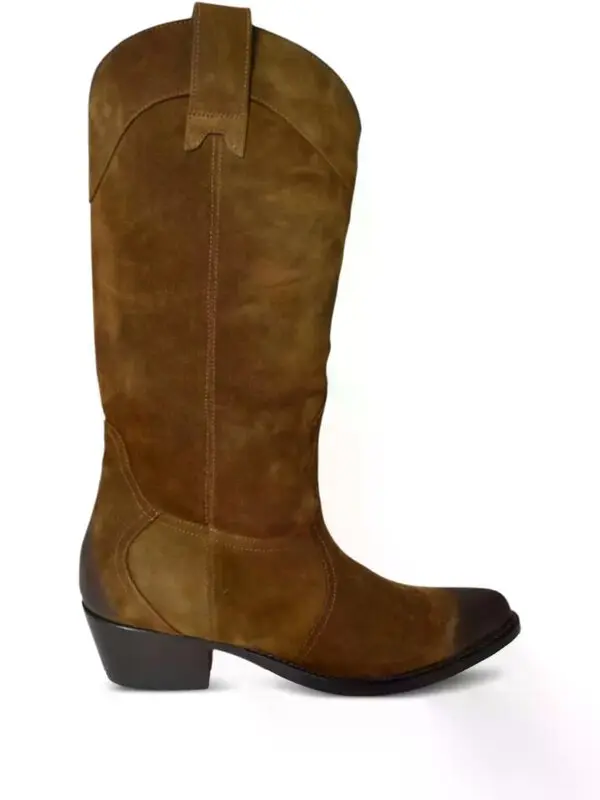 PAOLA D'ARCANO Suede Cowboy Boots