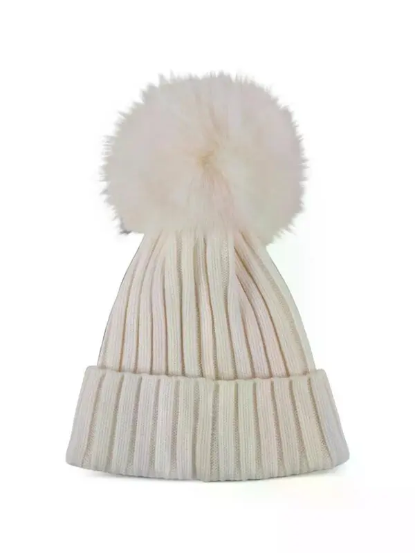 Moncler Ribbed Knit Beanie - Neutrals