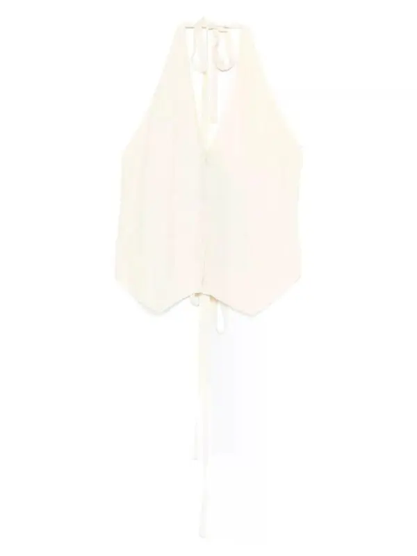 JOSEPH Halter-neck Button Top - Neutrals