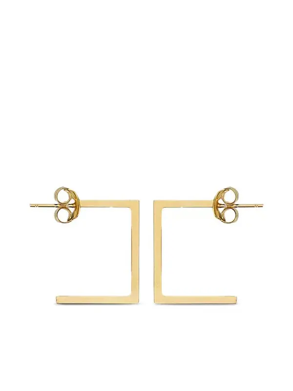 Elisabetta Franchi Square-frame Earrings - Gold