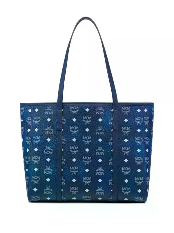Mcm Toni Visetos Monogram Canvas Top-zip Tote Bag