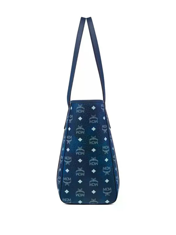 Mcm Toni Visetos Monogram Canvas Top-zip Tote Bag