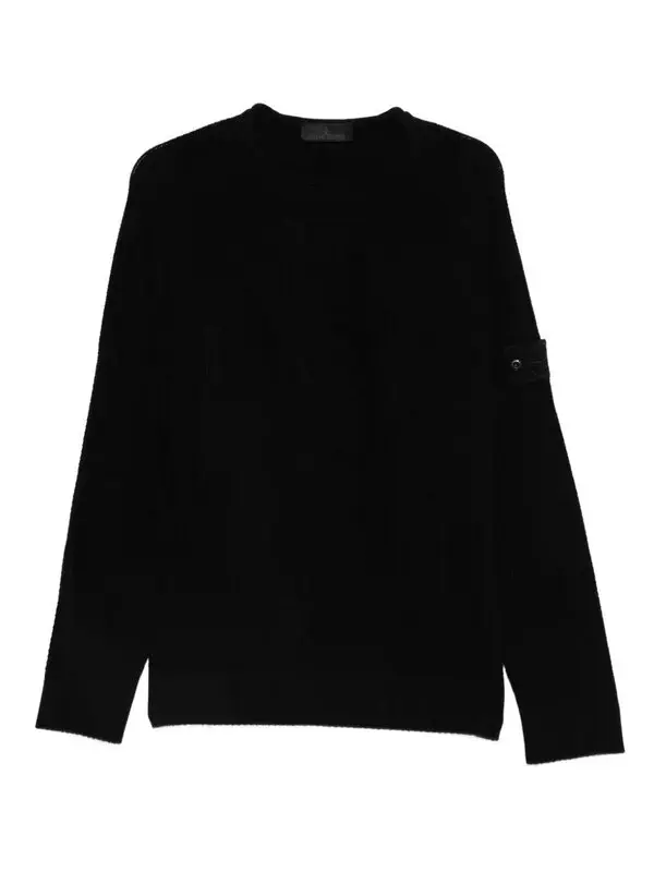 Stone Island Ribbed Crew-neck Sweatshirt - Black