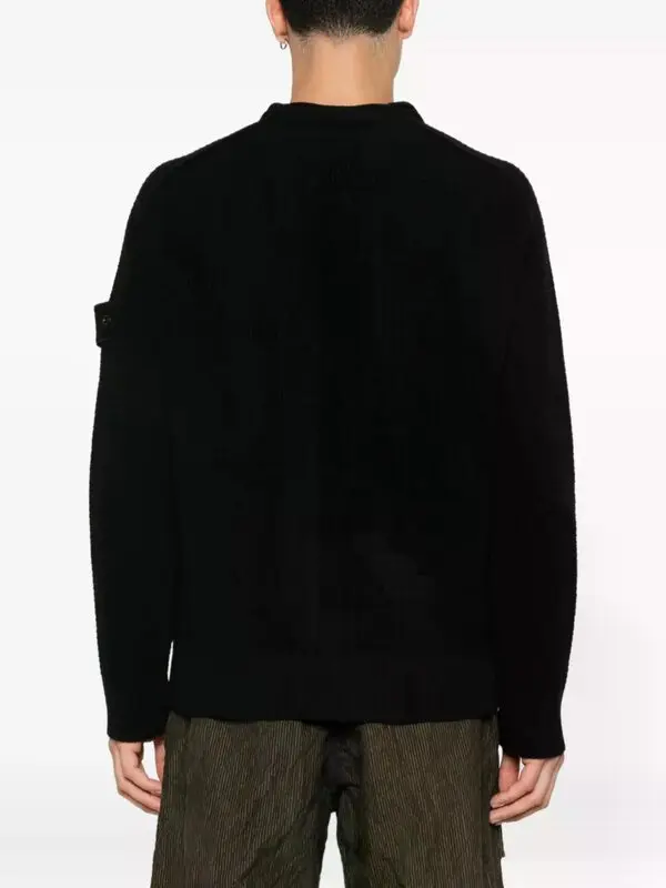Stone Island Ribbed Crew-neck Sweatshirt - Black