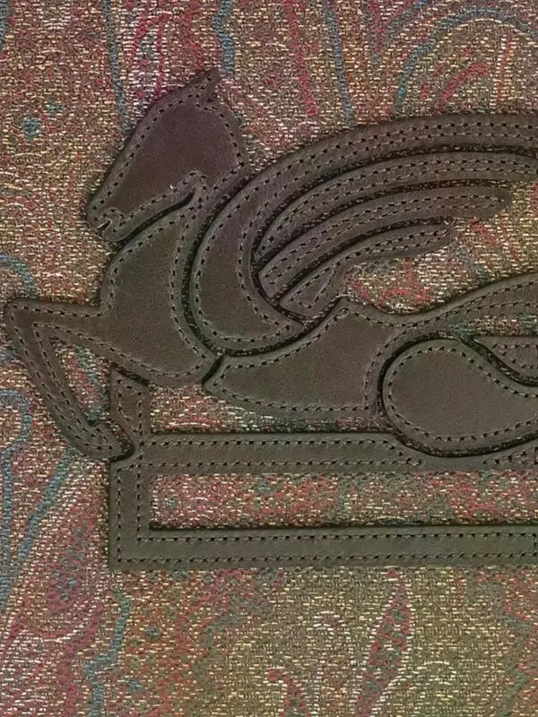 Etro Paisley Pattern Pouch With Logo Patch
