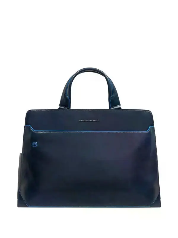PIQUADRO Leather Top-handle Laptop Bag