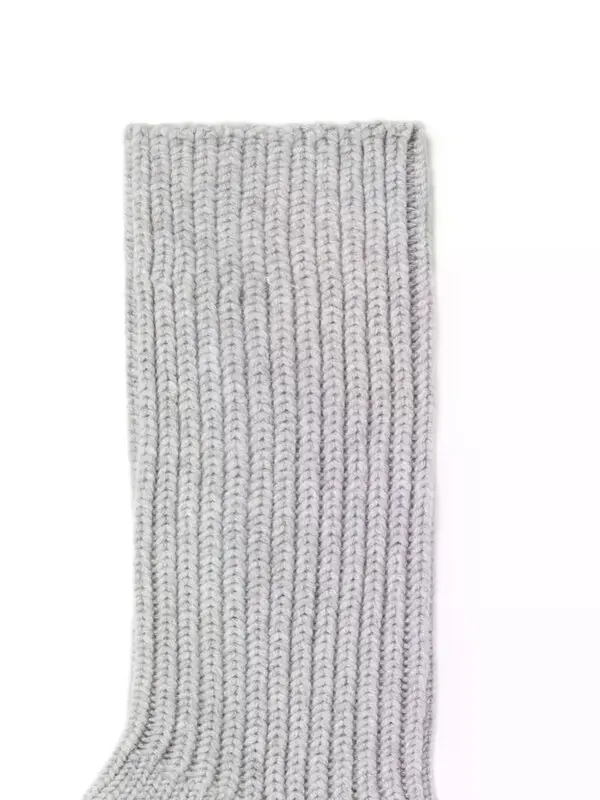 Alanui Ribbed Cashmere Socks - Grey