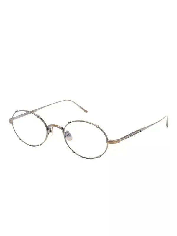 Matsuda M3150 Oval-frame Metal Glasses - Brown