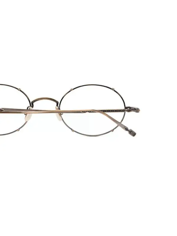 Matsuda M3150 Oval-frame Metal Glasses - Brown