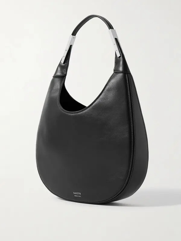 Savette Florence Small Leather Shoulder Bag - Black