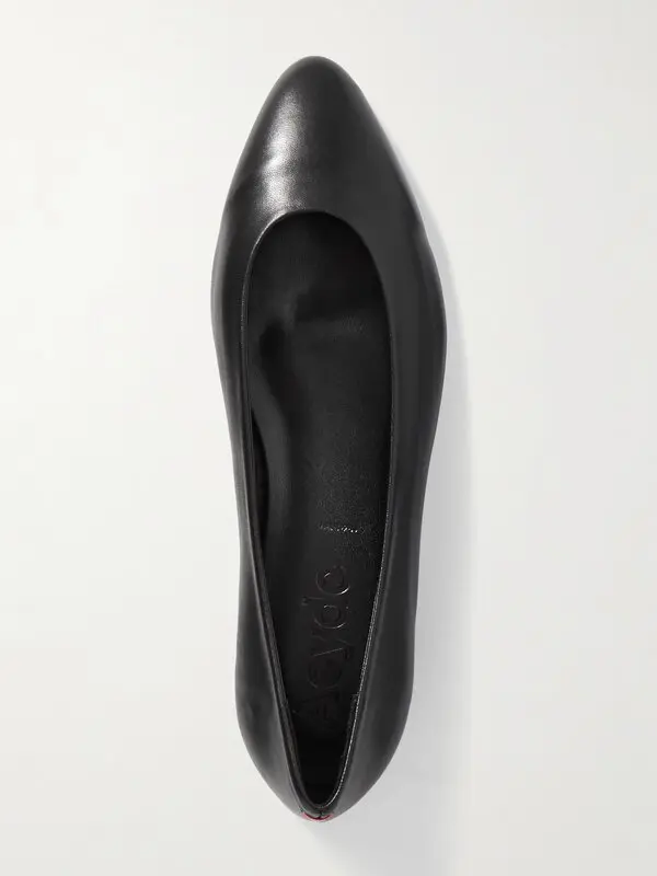 AeydĒ Ellie Leather Ballet Flats - Black