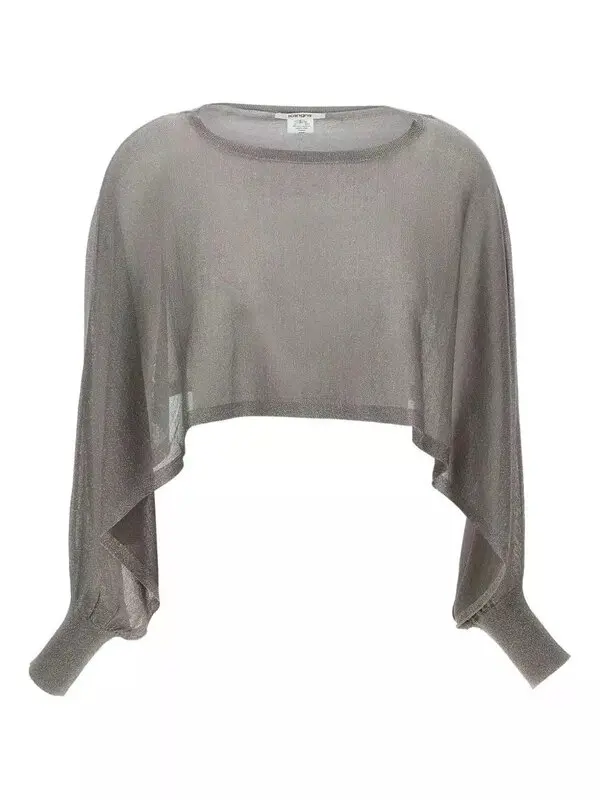KANGRA Lurex-detailed Cropped Top
