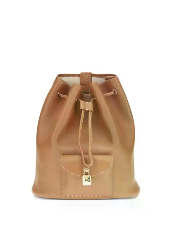 Loro Piana Drawstring Leather Backpack