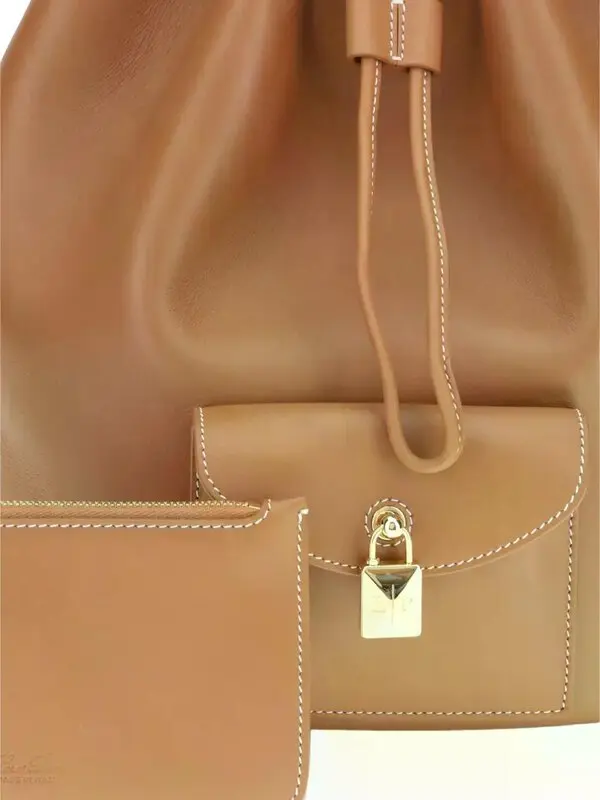 Loro Piana Drawstring Leather Backpack