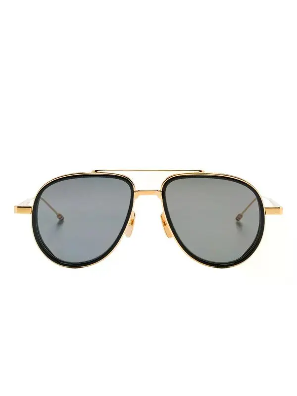 Thom Browne Pilot-frame Sunglasses - Gold