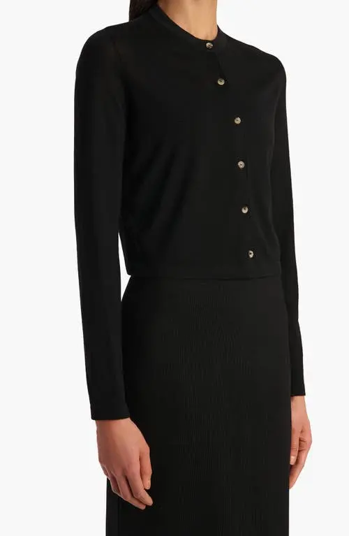 Khaite Brieta Merino Wool Blend Cardigan - Black