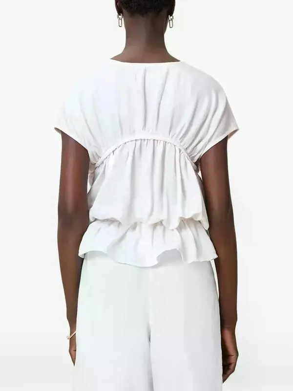 ALLSAINTS Remy Tie-front Ruffled Top - White