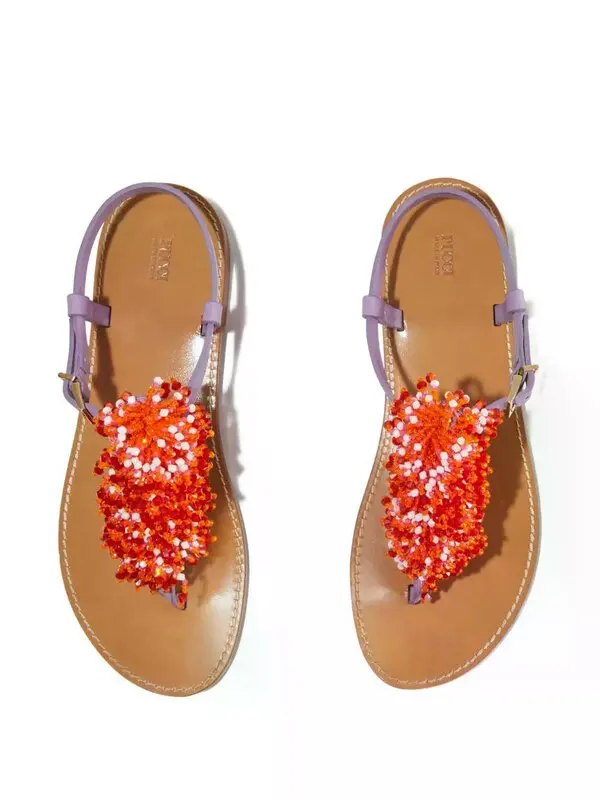 Emilio Pucci Beaded Leather Sandals