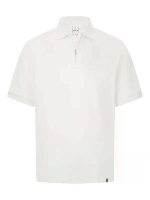 Boggi Milano Half-zip Chest-seam Polo Shirt - White