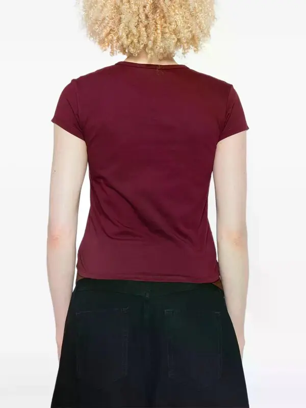 Attico Logo-embroidered Cotton T-shirt - Red