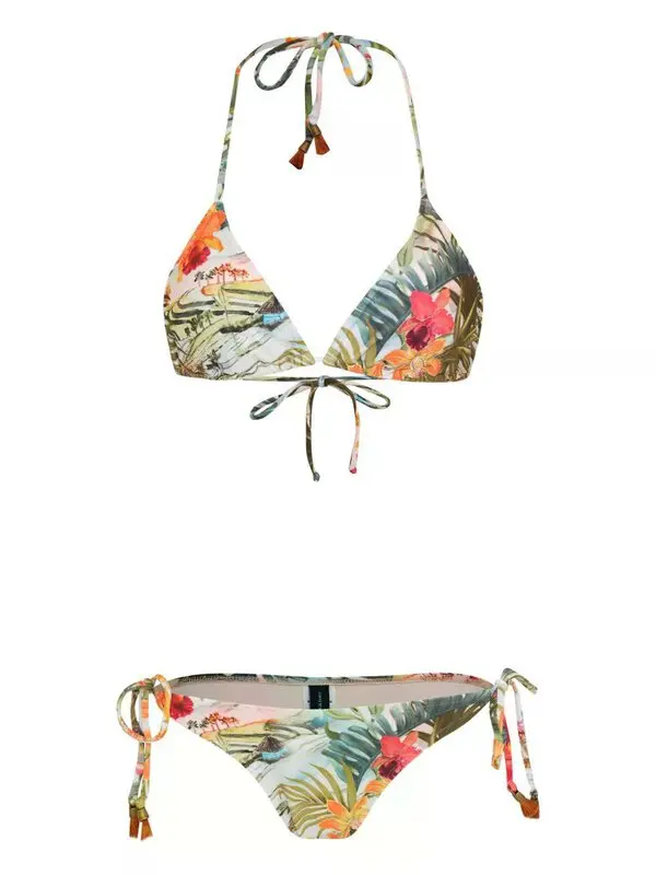 LYGIA & NANNY Tropical-print Triangle Bikini